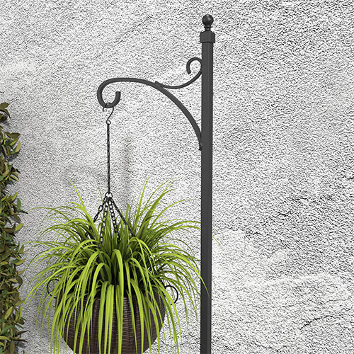 84 in. Black Steel Deluxe Single Shepherd Hook - Peak Products (Canada)