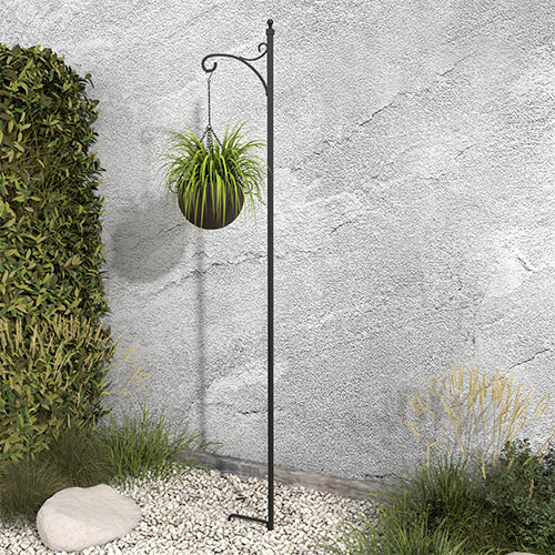 84 in. Black Steel Deluxe Single Shepherd Hook - Peak Products (Canada)