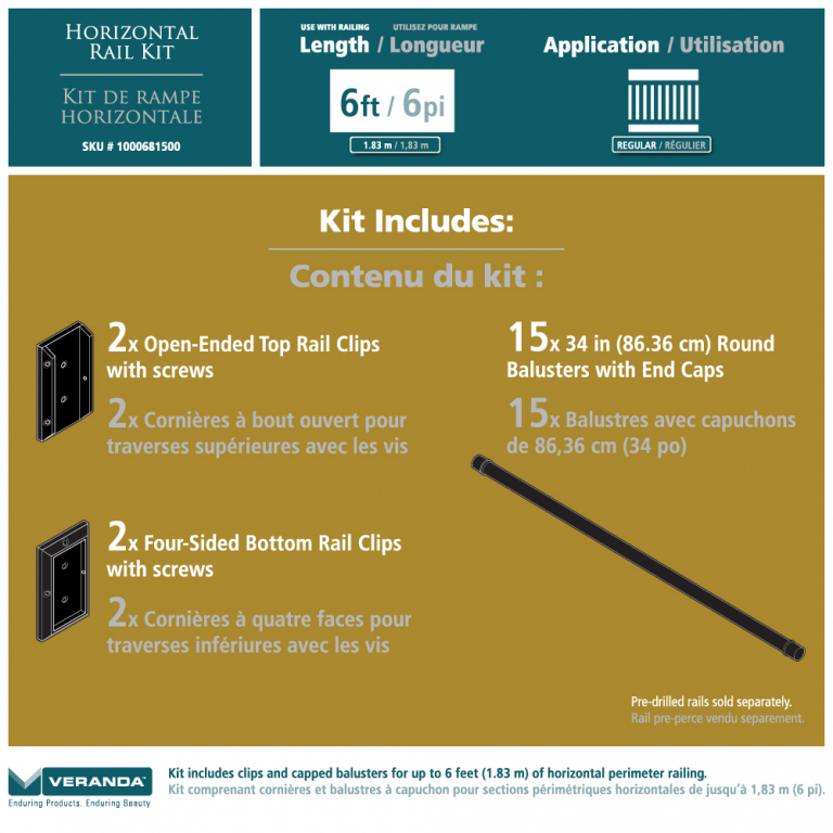 Veranda Deck Railing Kit - Round Balusters - Peak Products (Canada)